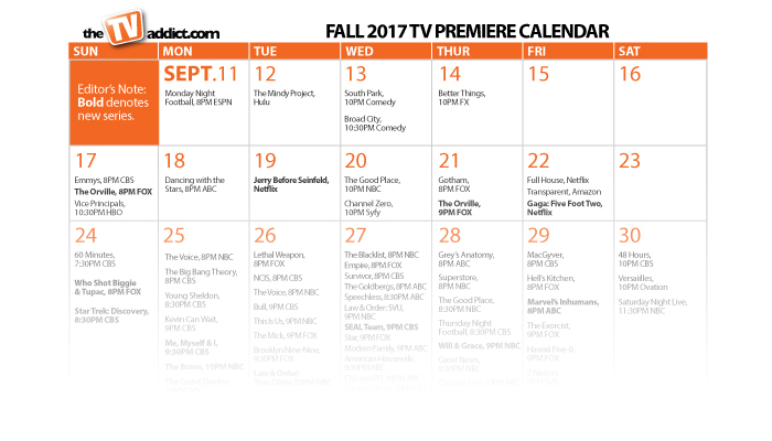 Your Definitive Fall TV 2017 Calendar: Print and Download Here! | the ...